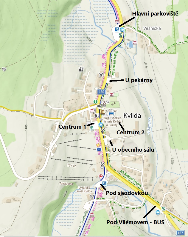 Parkování v obci Kvilda | KVILDA A OKOLÍ